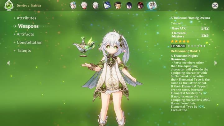 7 best weapons for Nahida in Genshin Impact