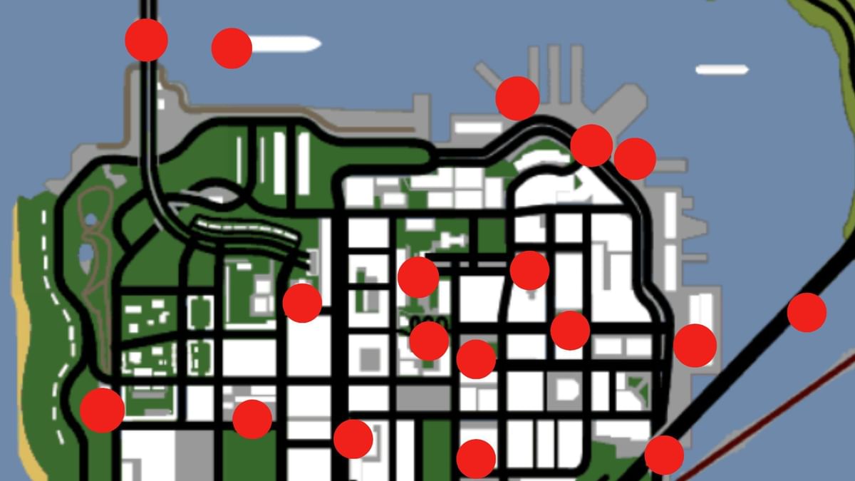 All GTA San Andreas Snapshots locations