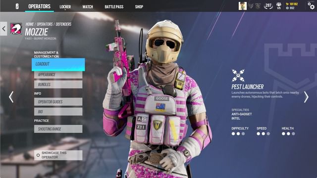 Best Mozzie loadout in Rainbow Six Siege