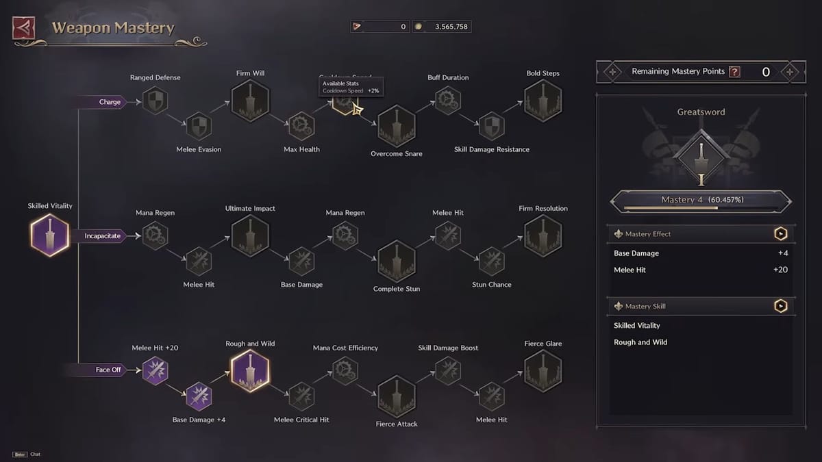 How to increase Weapon Mastery in Throne and Liberty