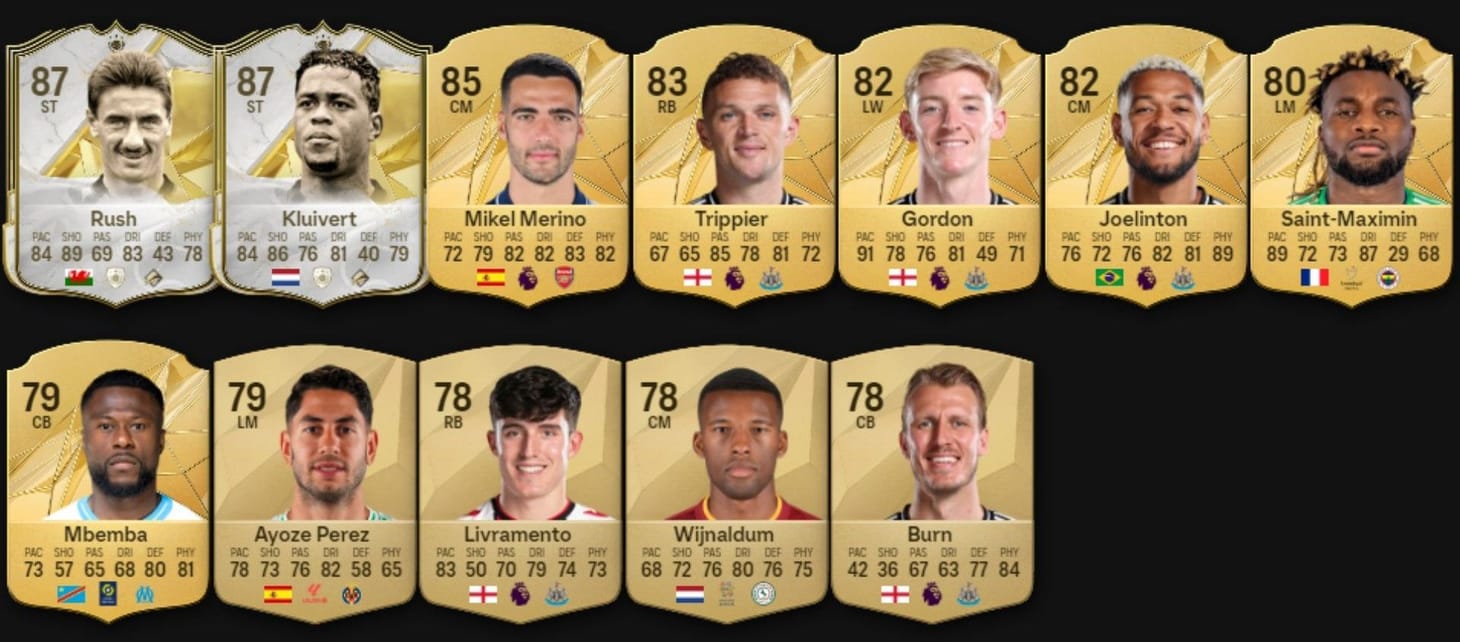 Newcastle United past and present squad in EA FC 25 Ultimate Team: EA ...