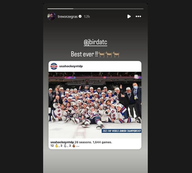 "Goated", "Best ever": Auston Matthews, Trevor Zegras react to USNTDP staff Jason Hodges' departure