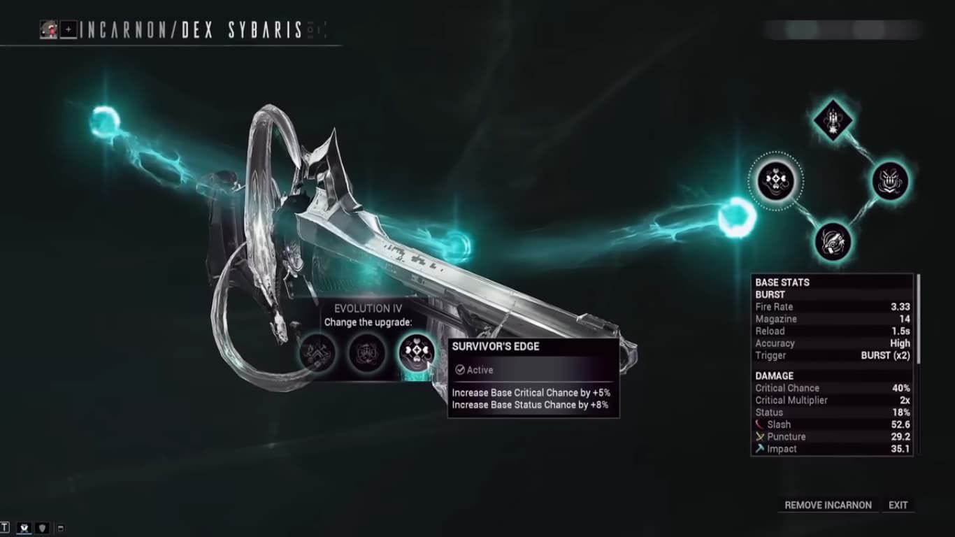 Warframe: Complete Sybaris Incarnon build guide