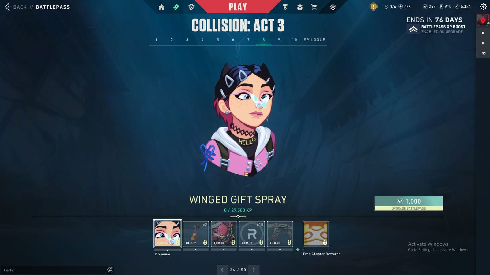 Valorant Episode 9 Act 3: All Battlepass tiers and rewards