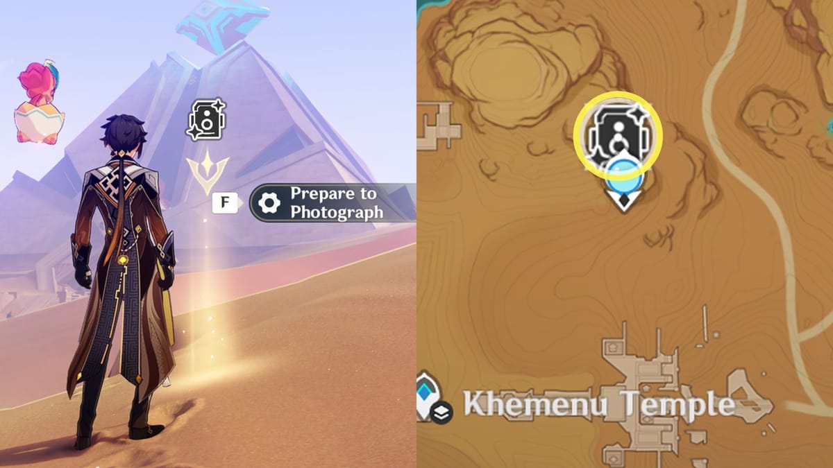 Genshin Impact Mementos of Teyvat photo-taking locations