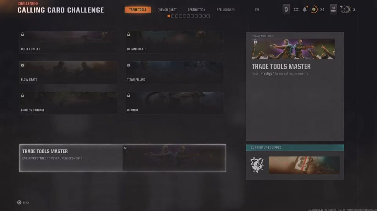 All prestige Calling Cards in Black Ops 6 Zombies