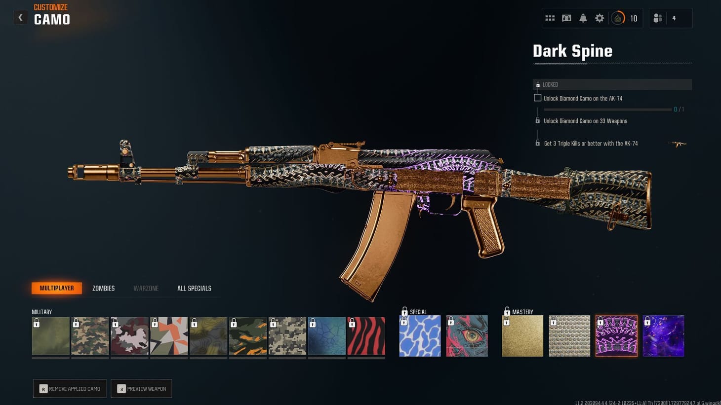 Dark Spine animated Mastery Camo in Black Ops 6: How to unlock Dark ...