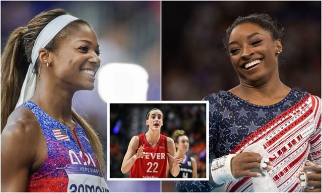 "Caitlin Clark was so shocked" - Gabby Thomas explains how she and Simone Biles surprised ...