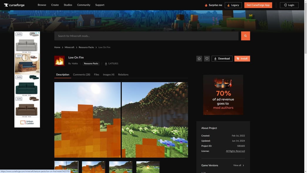 Minecraft Low on Fire resource pack: Features, how to install, and more