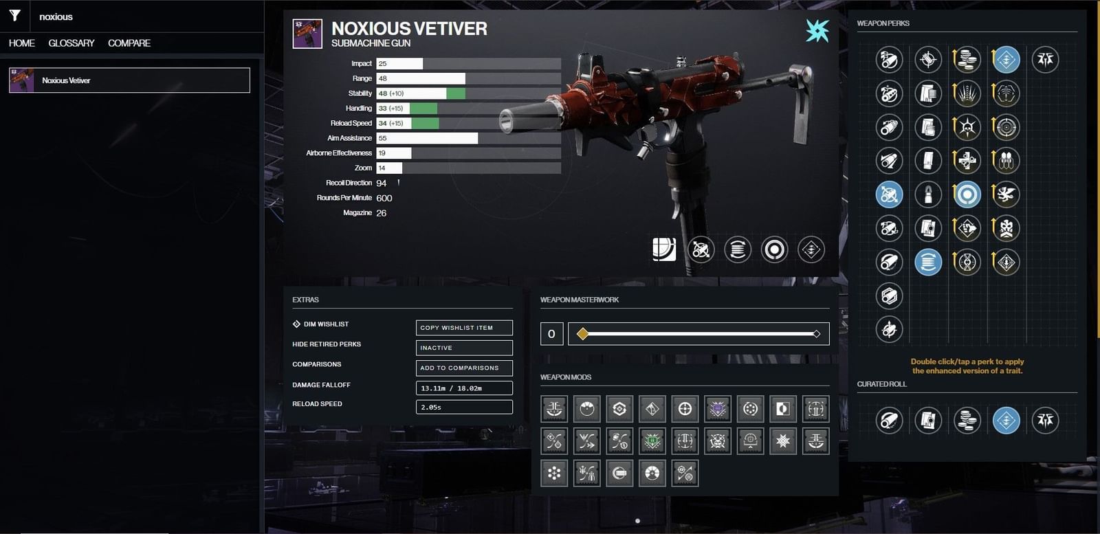 Noxious Vetiver god roll guide for Destiny 2 PvE and PvP