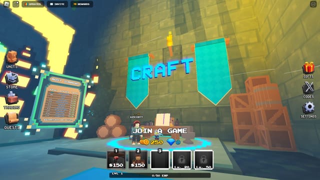 Pixel Tower Defense Craft: All units, Crafting selection, and more