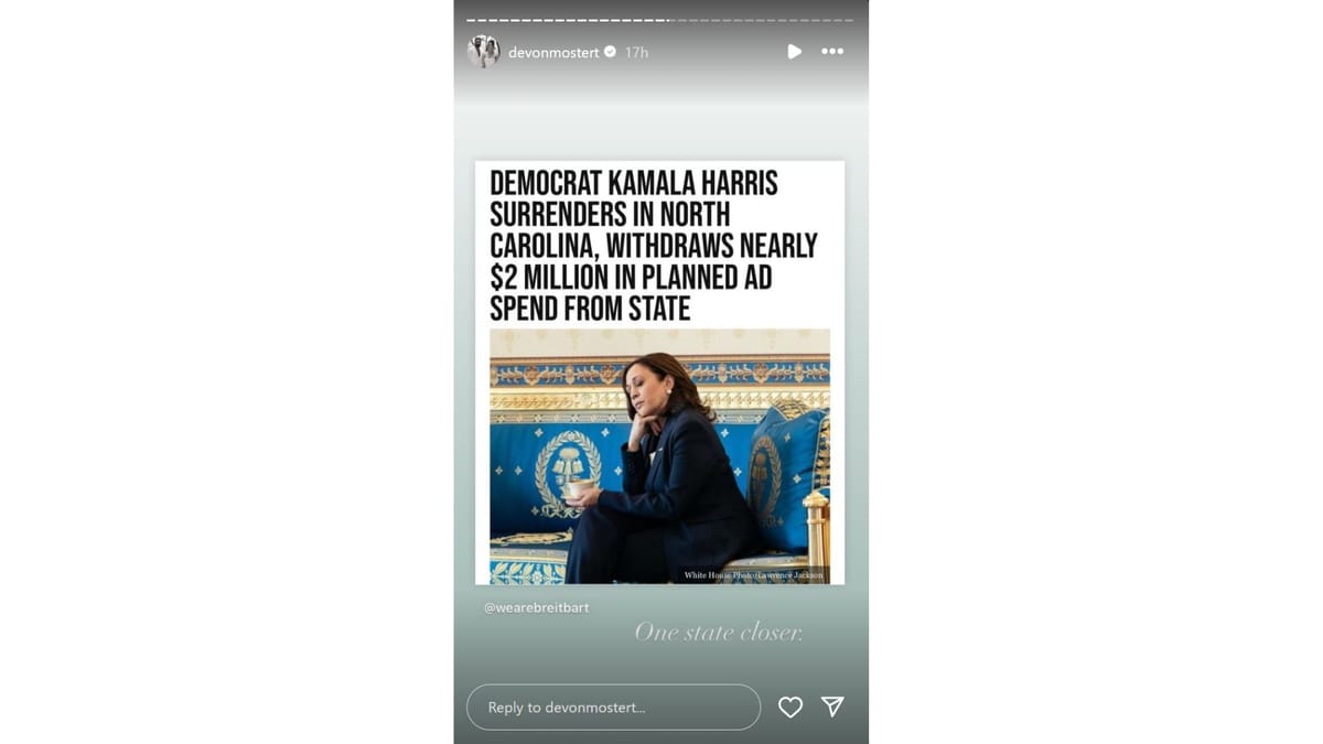 Raheem Mostert's wife Devon delivers 3-word reaction as Kamala Harris ...