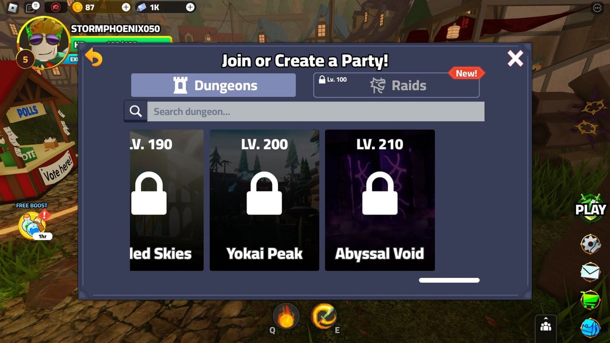 Dungeon Quest Abyssal Void update: New Dungeon, team event, and more