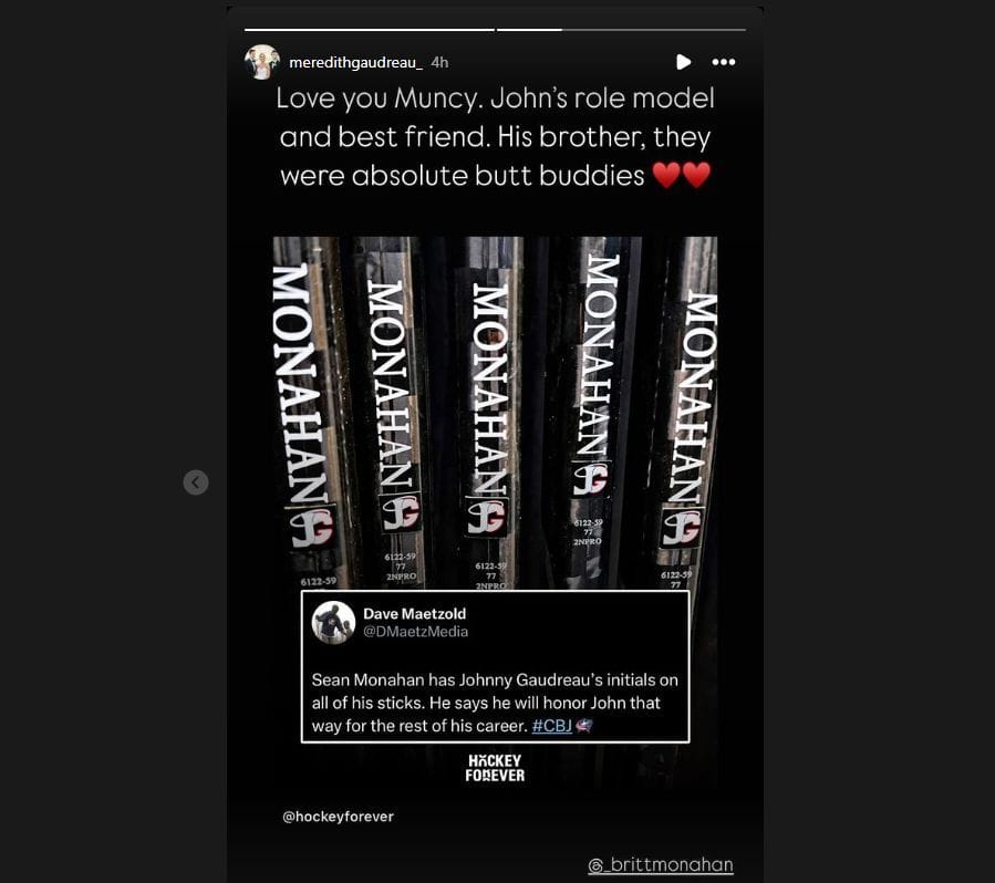 Johnny Gaudreau's wife Meredith showers love upon "role model and best ...