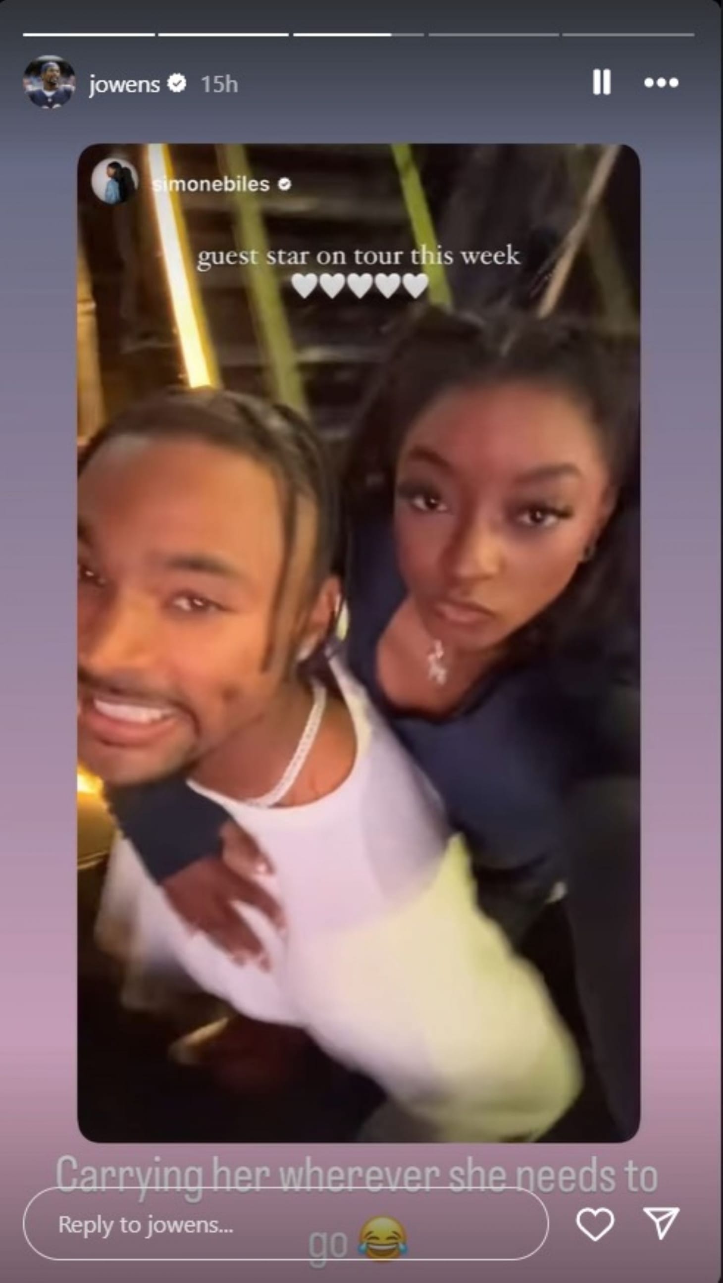 "Carrying her wherever she needs to go" - Simone Biles' husband ...