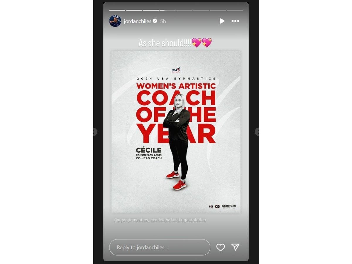 Jordan Chiles drops a three-word message as coach Cecile Landi gets ...