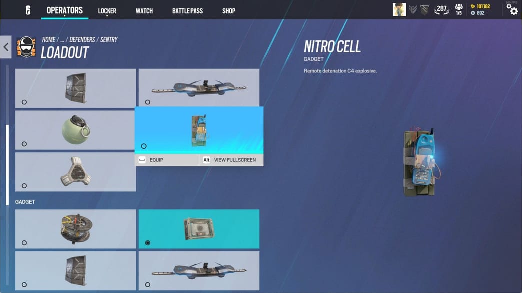 Best Sentry loadout in Rainbow Six Siege