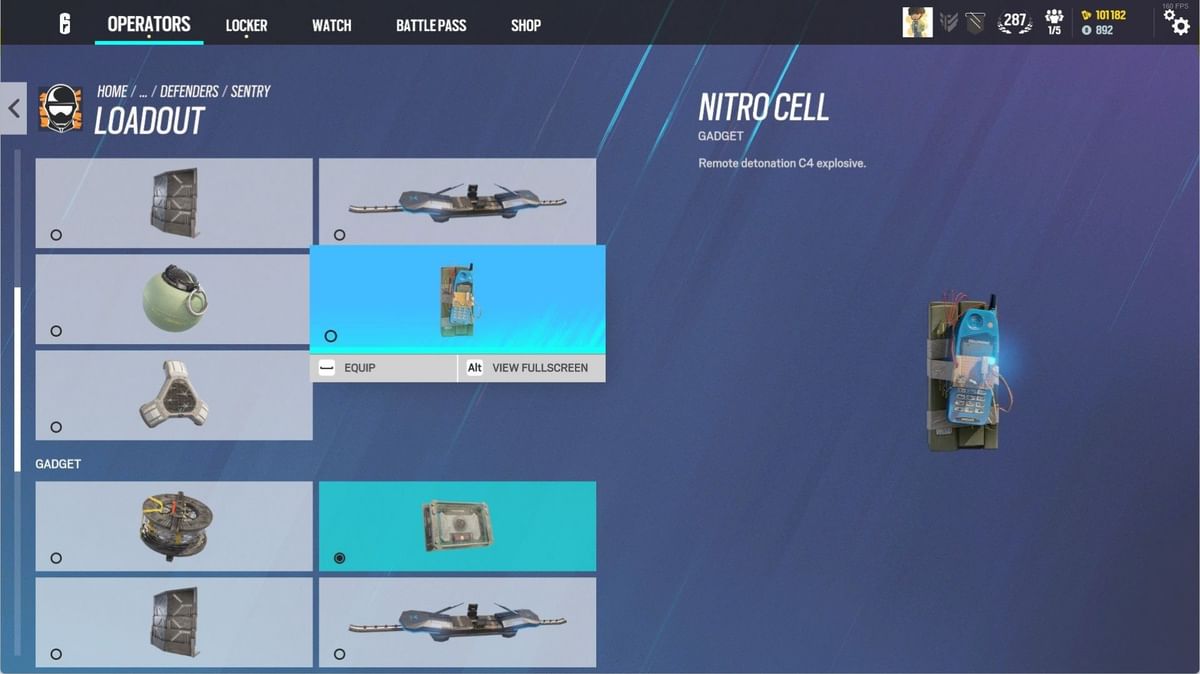 Best Sentry loadout in Rainbow Six Siege