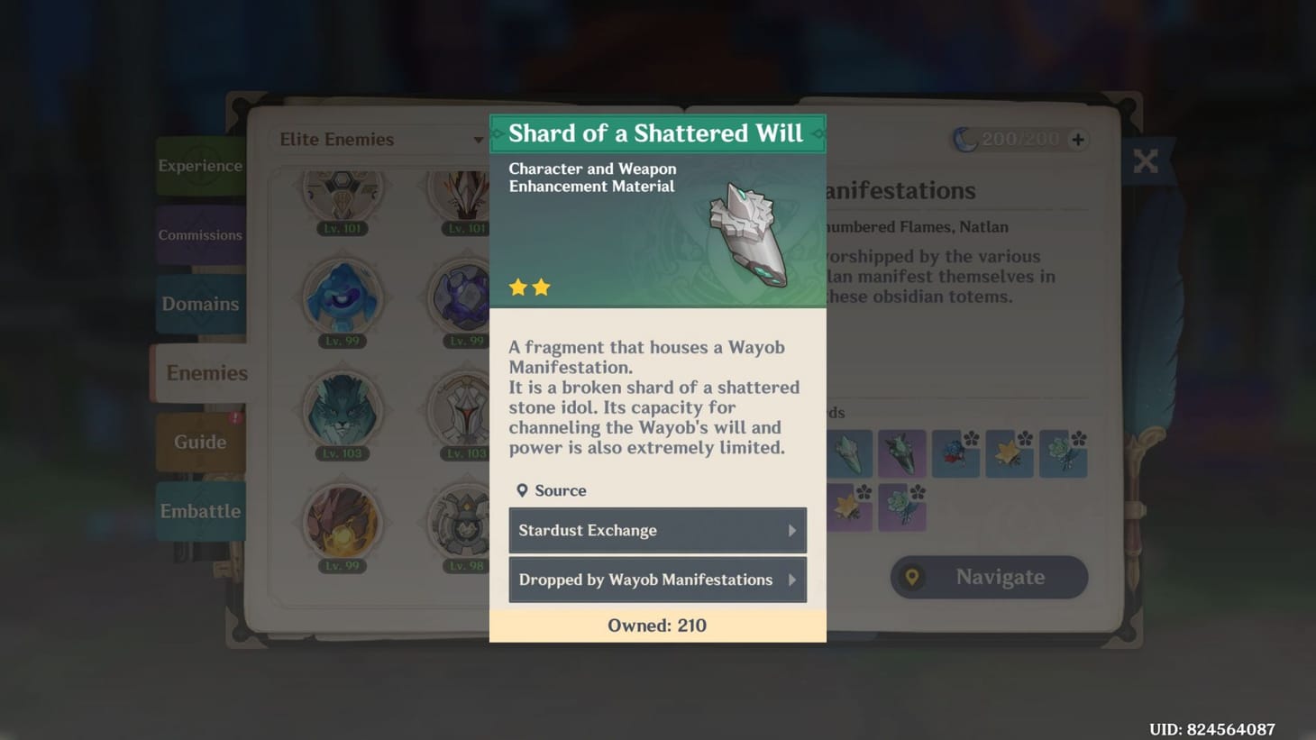 Genshin Impact Sturdy Bone stats and materials