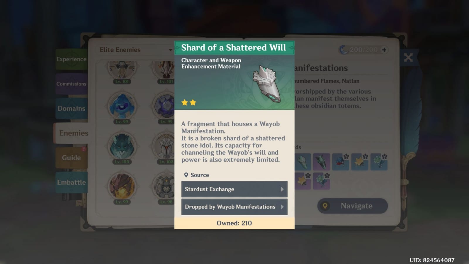 Genshin Impact Sturdy Bone stats and materials