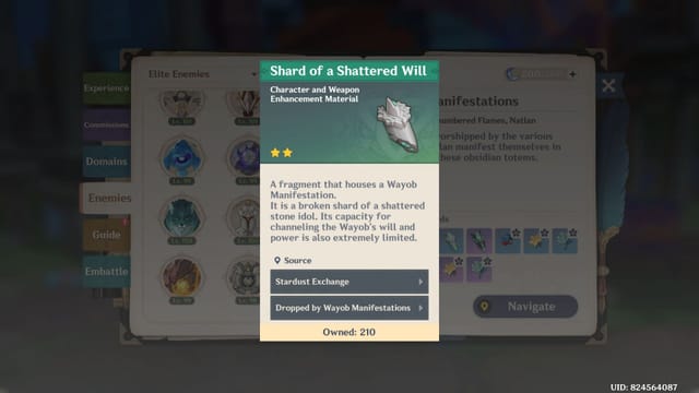 Genshin Impact Sturdy Bone stats and materials