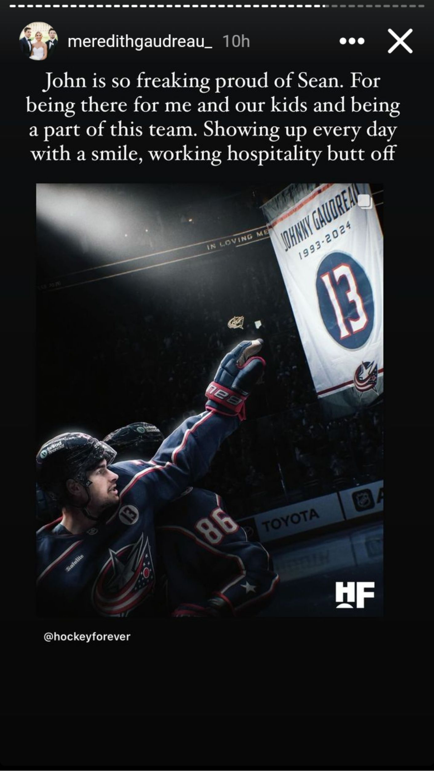 Johnny Gaudreau's widow Meredith pens emotional message for Sean ...