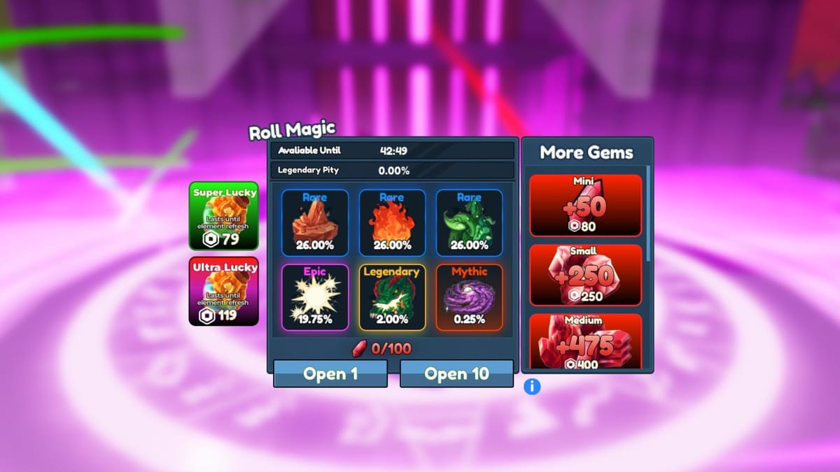 Roblox Elemental Dungeons tier list