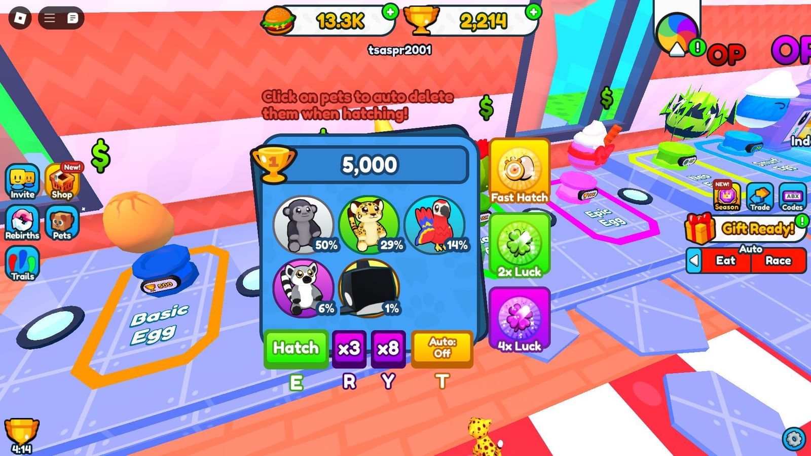 Are there any active Get Fat and Roll Race Codes?