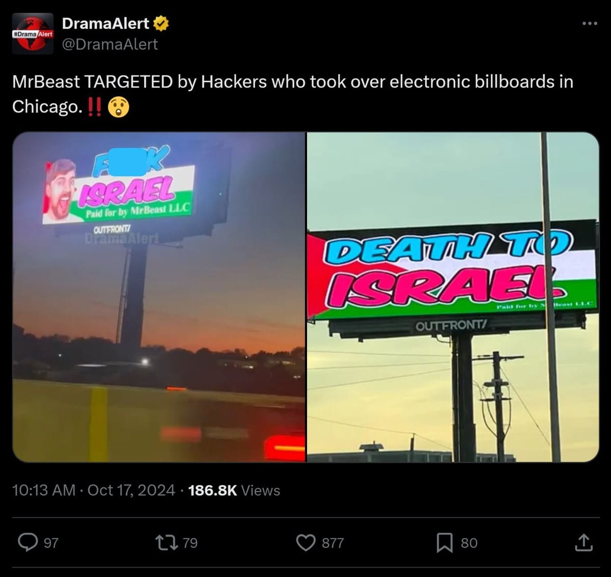 MrBeast spokesperson responds after "F**k Israel" billboards allegedly ...