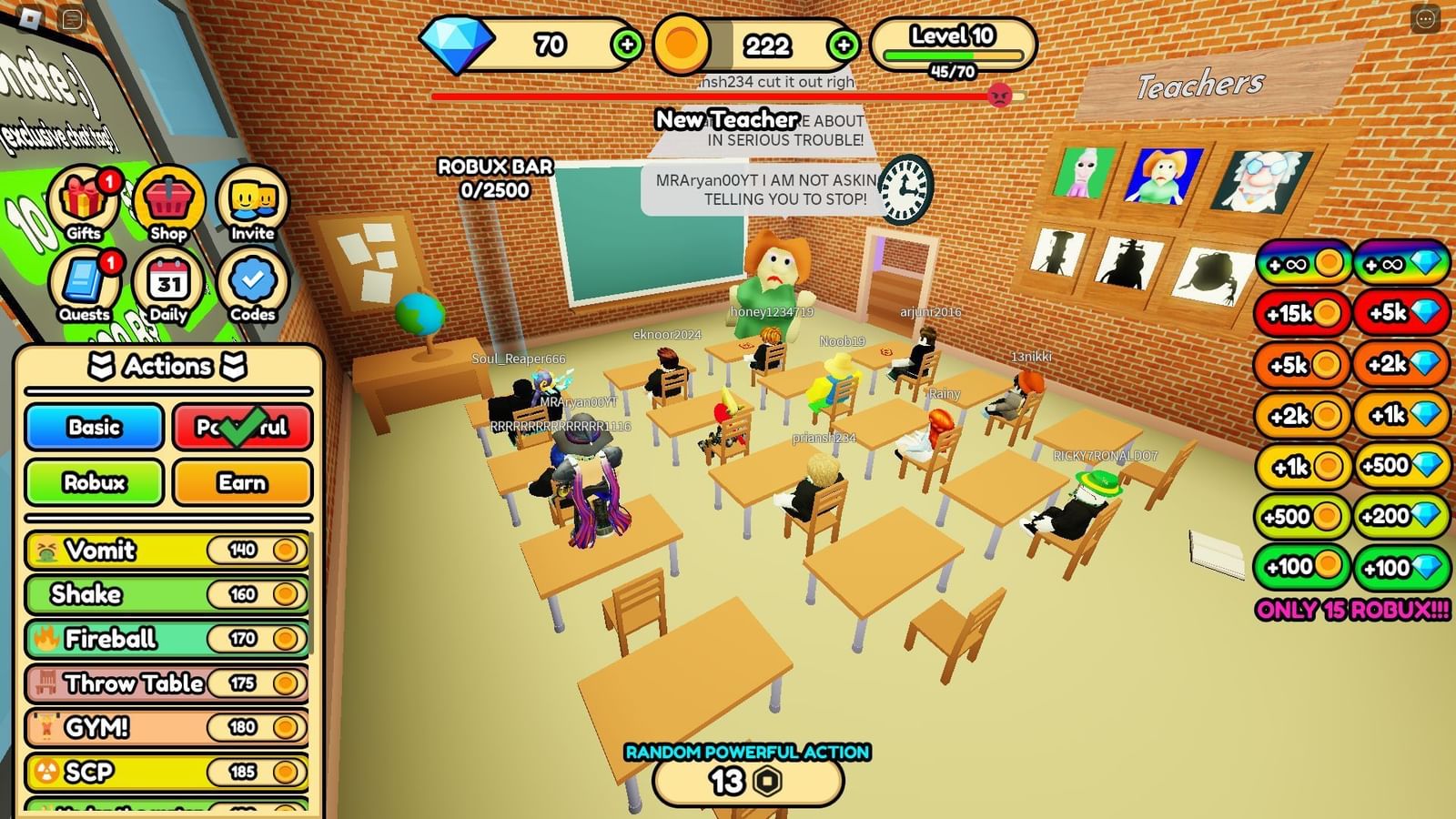 Prank the Teacher codes