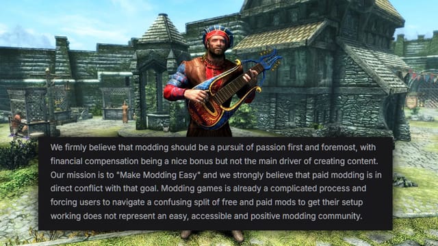 Nexusmods takes firm stance against paid mods in latest policy update