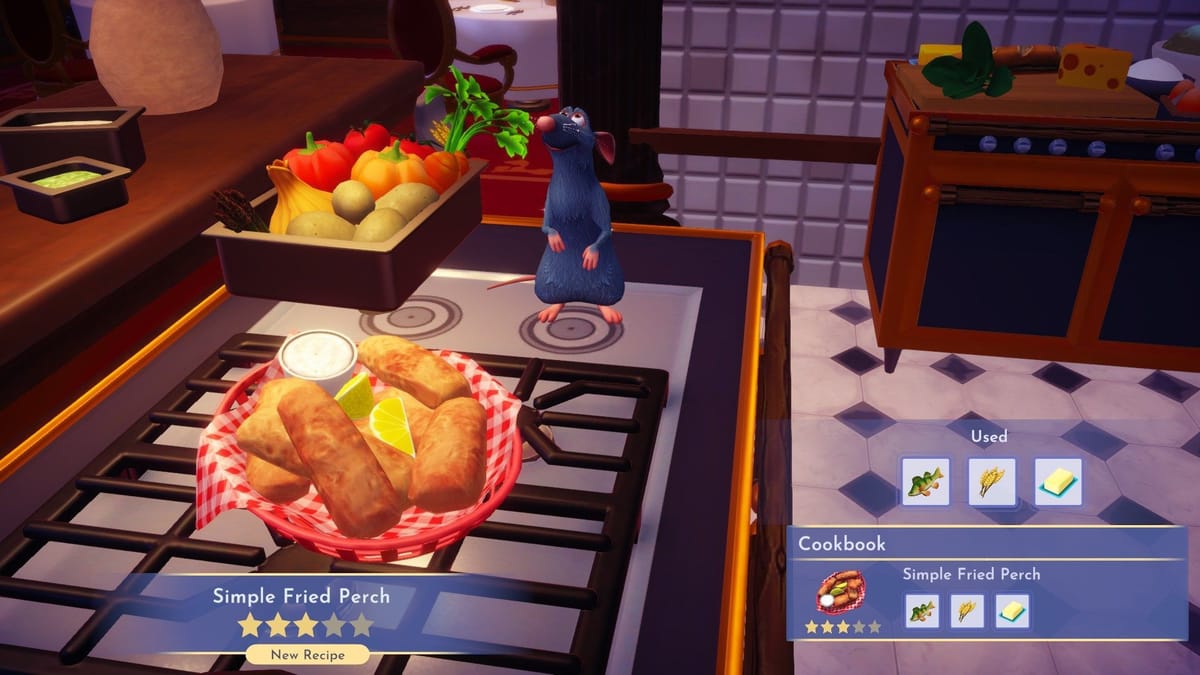 How to make Simple Fried Perch in Disney Dreamlight Valley