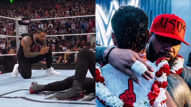 Jey Uso reacts to Jimmy Uso's return at WWE Bad Blood