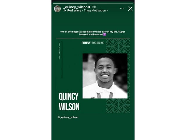 Quincy Wilson reacts to being recognized in Ebony's "Power 100" weeks ...
