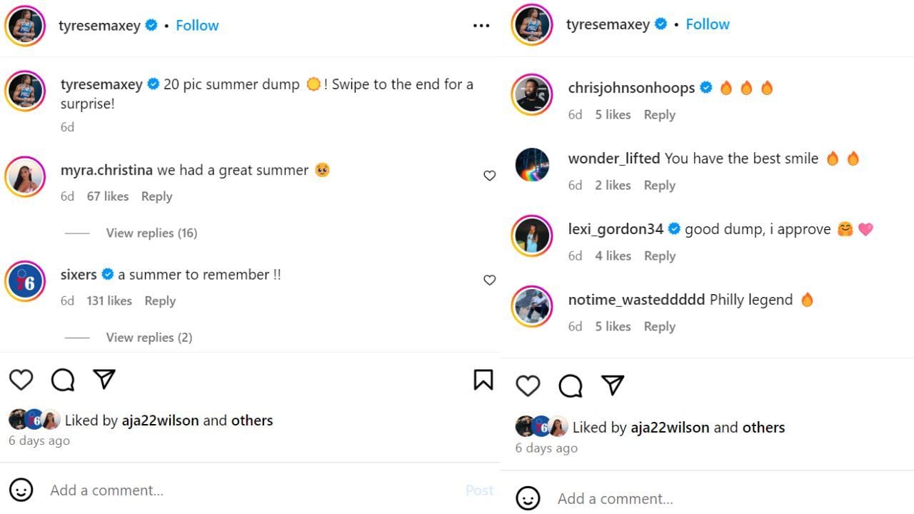 Tyrese Maxey sends love to Myra Gordon as she pens emotional message ...