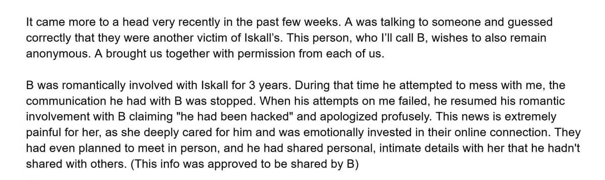 What are the allegations against Iskall85?