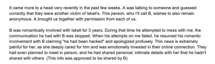 What are the allegations against Iskall85?