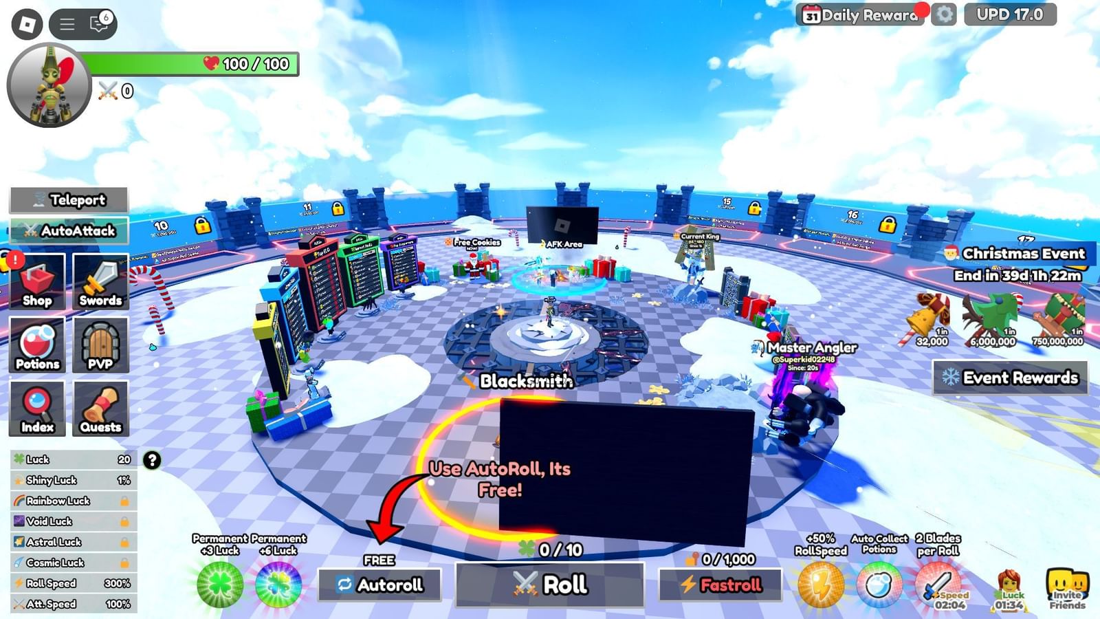 Dungeon RNG update 17: New Christmas map, blades, and more