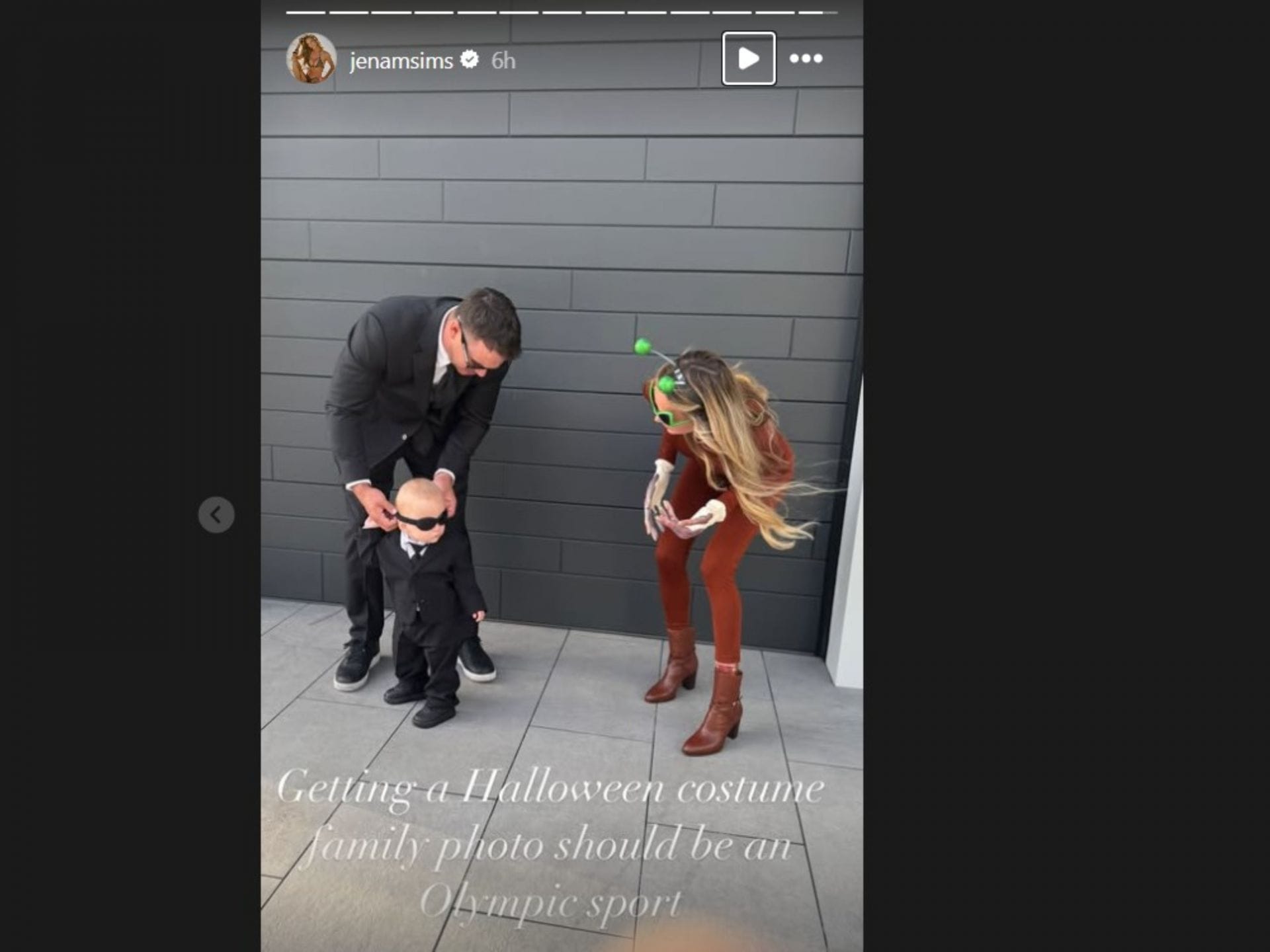 In pictures: Jena Sims dress up as alien as the Koepka family re-create ...