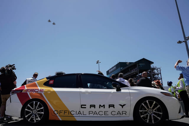 WATCH: NASCAR pace car crashes into sand barrels at Phoenix