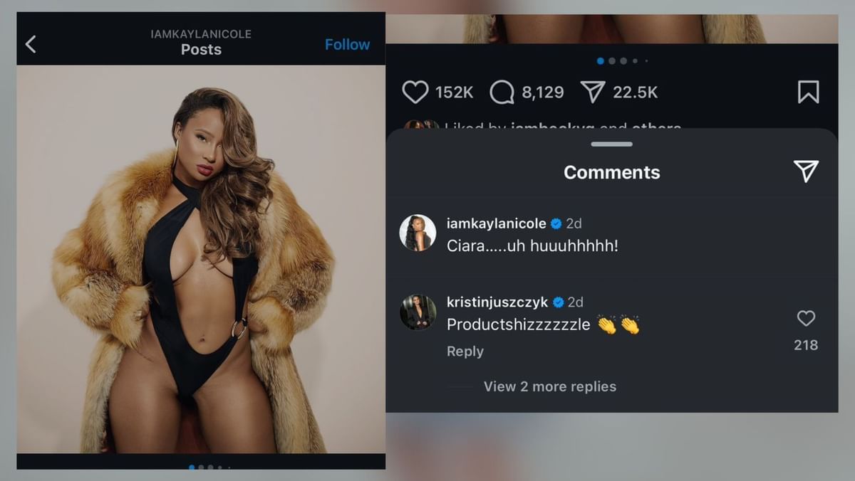 Kristin Juszczyk cheers on Kayla Nicole's stunning Halloween 'Ciara' outfit