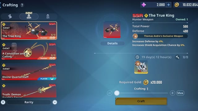 Solo Leveling Arise: How to get Thomas Andre Exclusive Weapon, The True ...