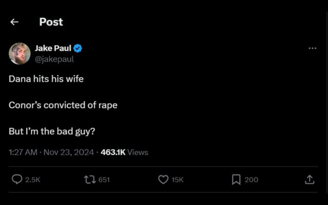 Jake Paul questions his own "bad guy" reputation while pointing fingers ...