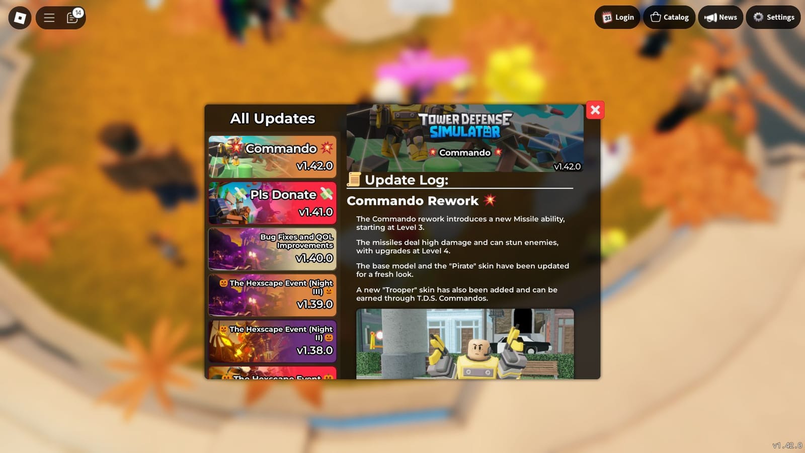 Tower Defense Simulator v1.42.0 update: Commando tower, Fall Theme ...