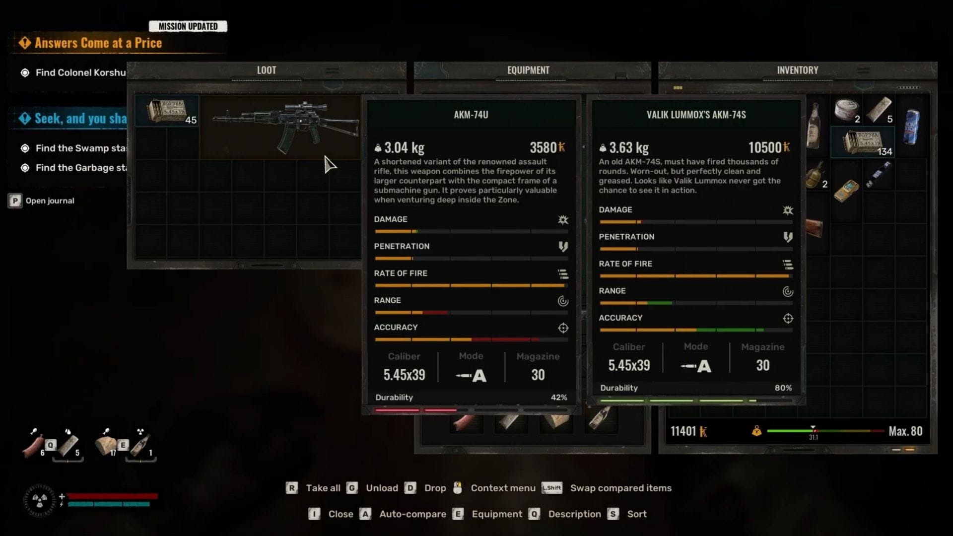 How to get Valik Lummox's AKM-74S in Stalker 2