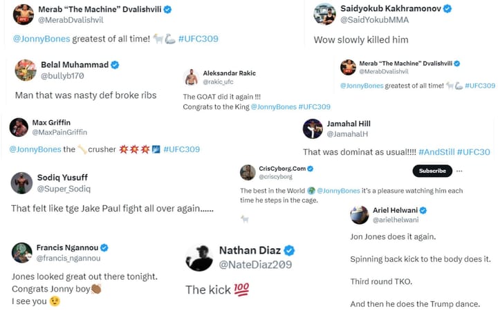 Francis Ngannou, Ariel Helwani, and others react to Jon Jones sending ...