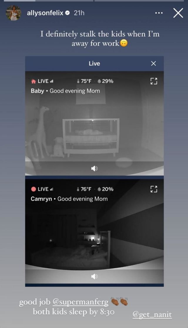 Allyson Felix commends her husband as she hilariously unveils 'stalking' her kids when away for work