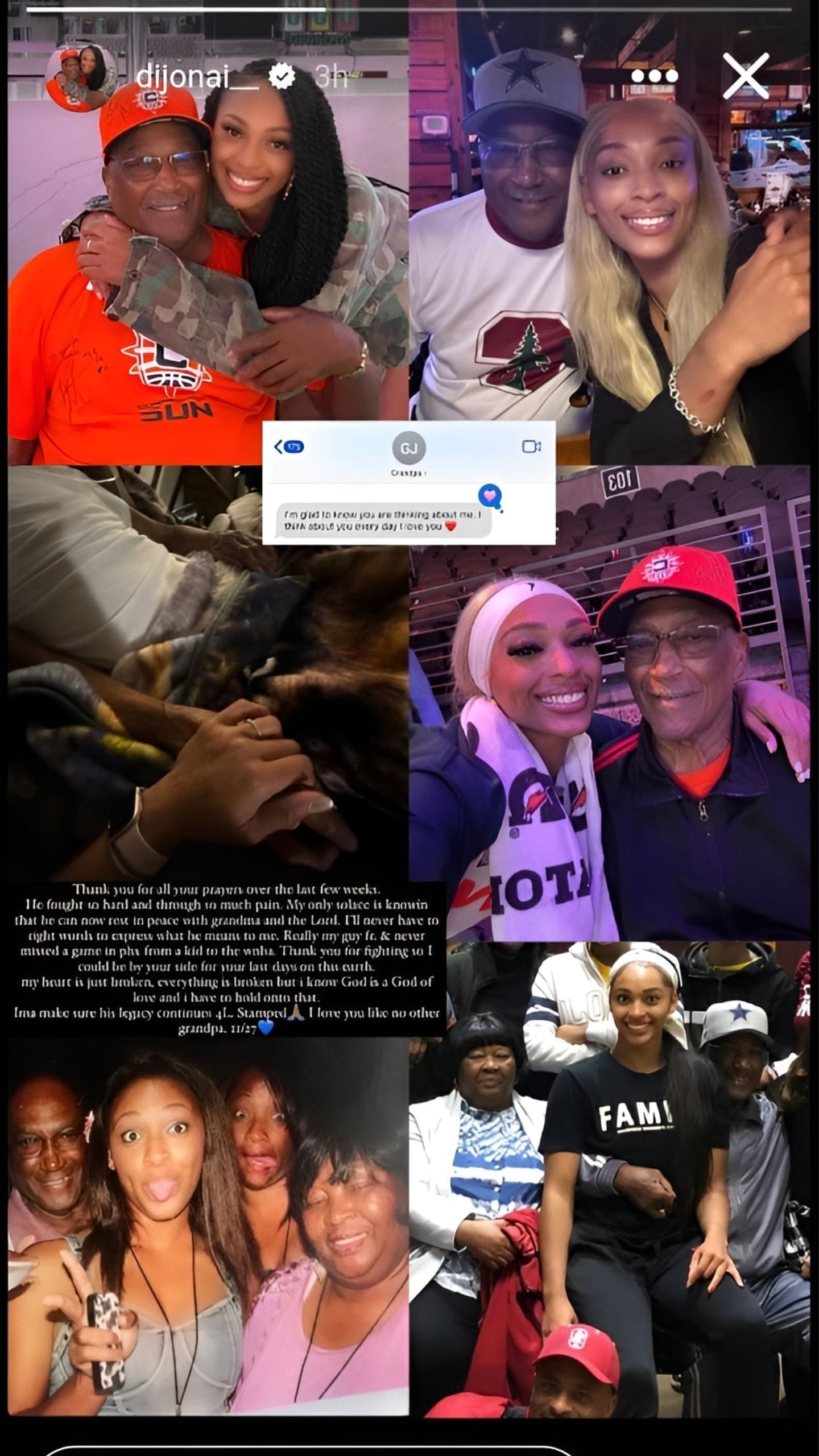 "My heart is just broken" - DiJonai Carrington shares heartfelt tribute ...