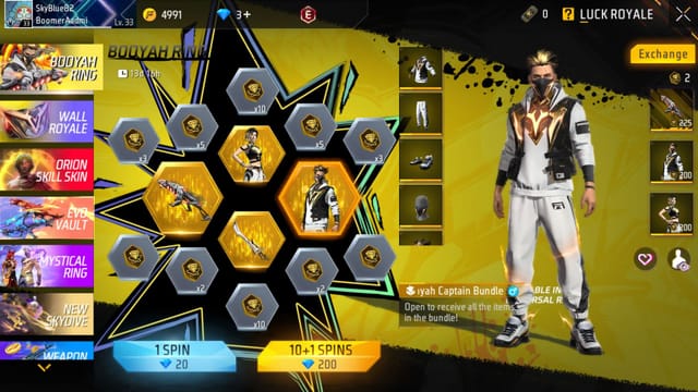 How to get Booyah Captain Bundle in Free Fire
