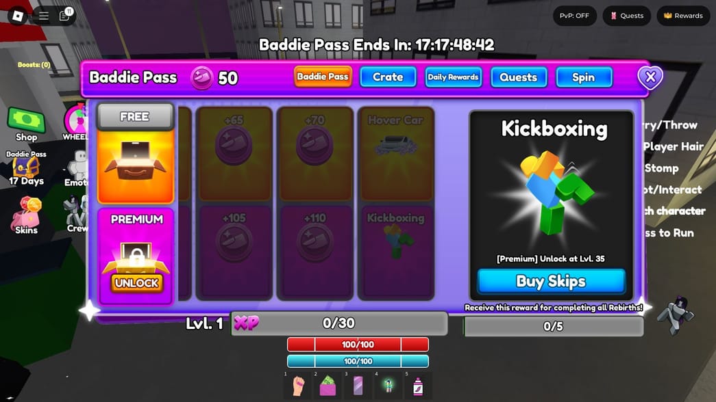 How to get Kickboxing in Baddies